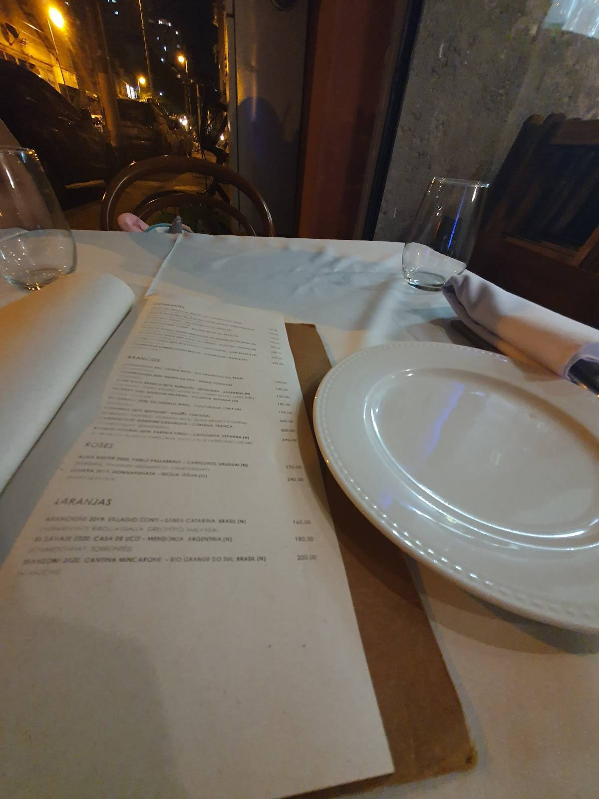 Menu em SULT restaurante, Rio de Janeiro
