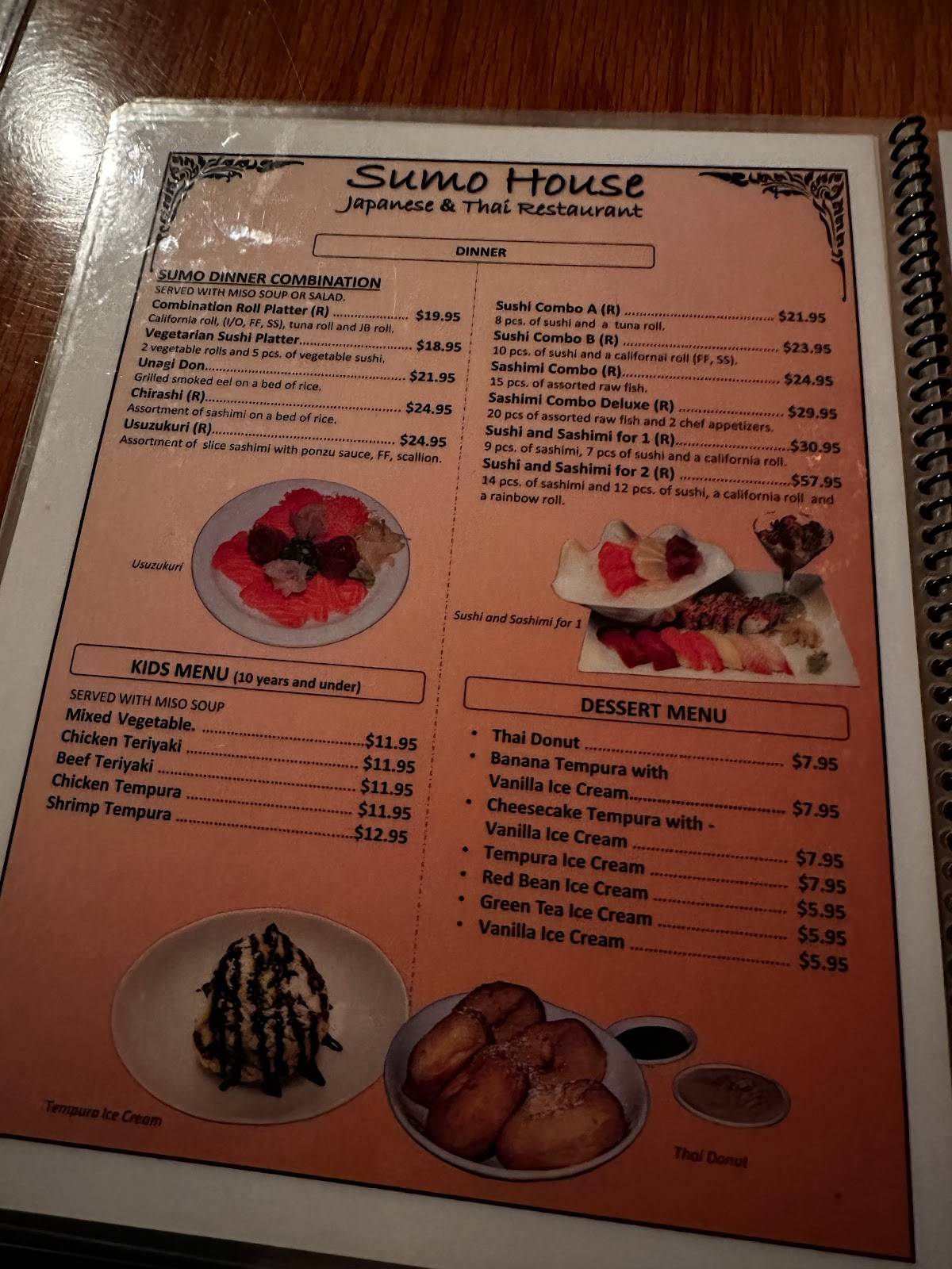 Menu at Sumo House restaurant, Vero Beach