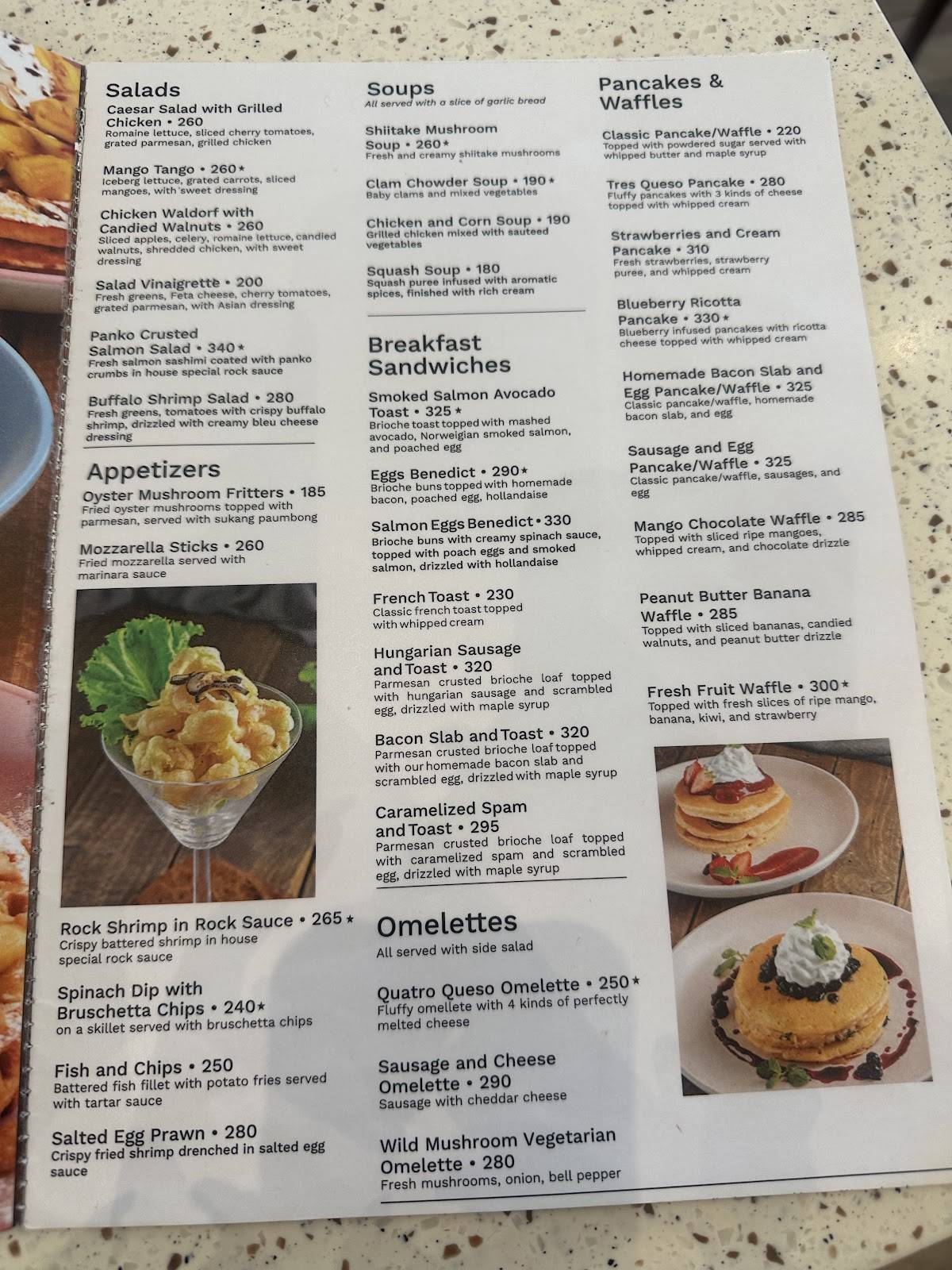 Menu at Sundays Cafe Maginhawa, Quezon City