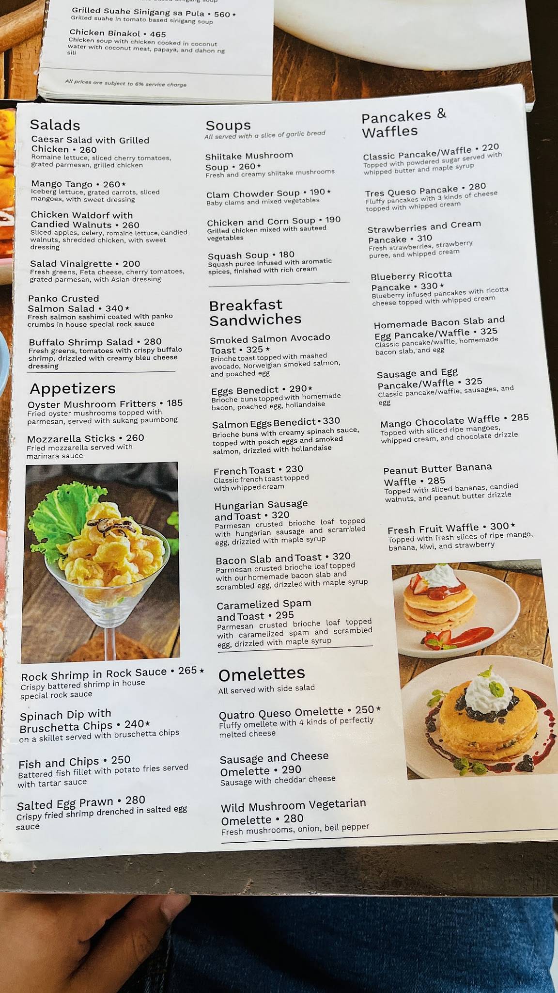 Menu at Sundays Cafe and Restaurant, Marikina
