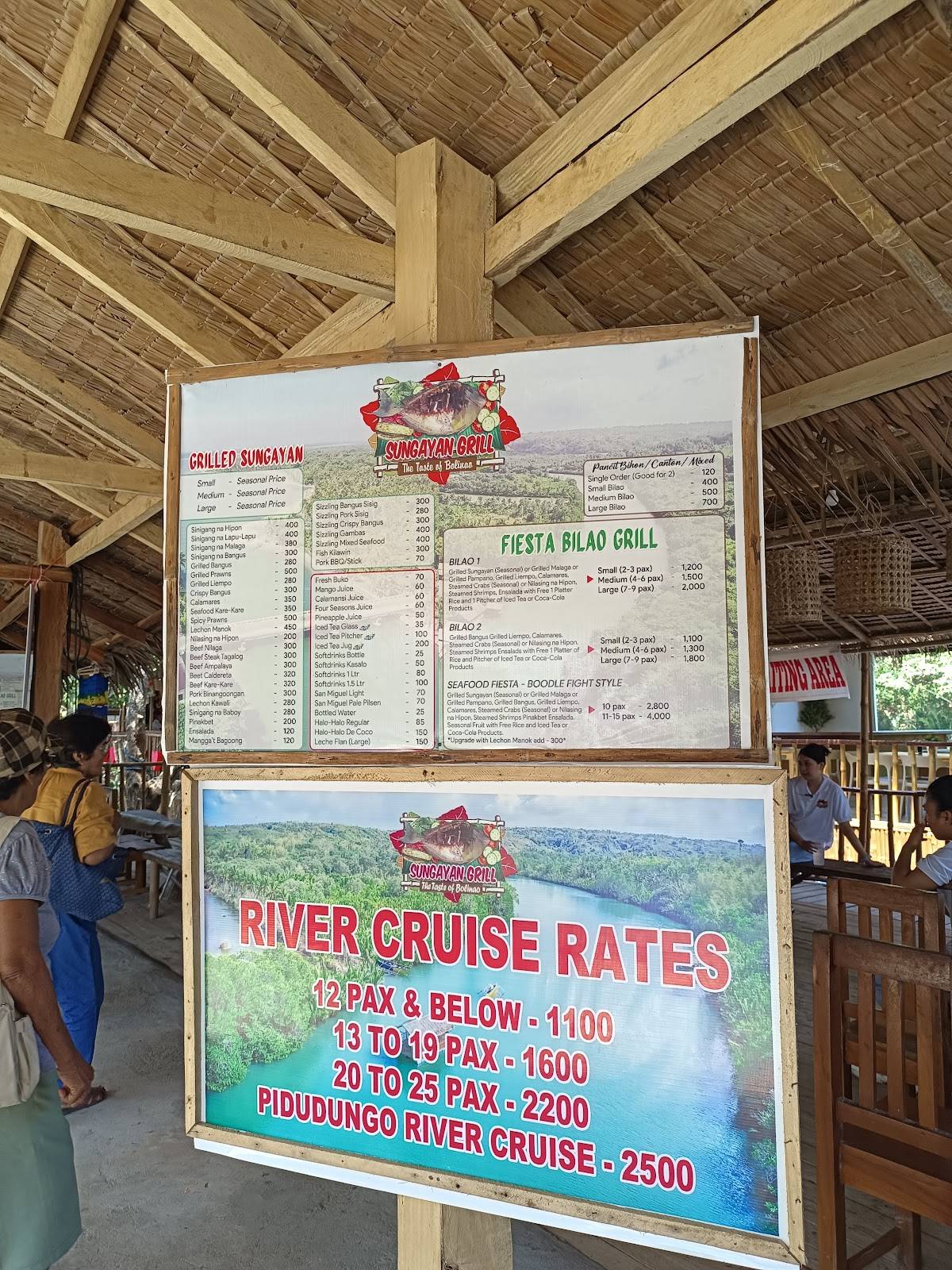 Menu at Sungayan Grill restaurant, Bolinao, 9V34+Q2W