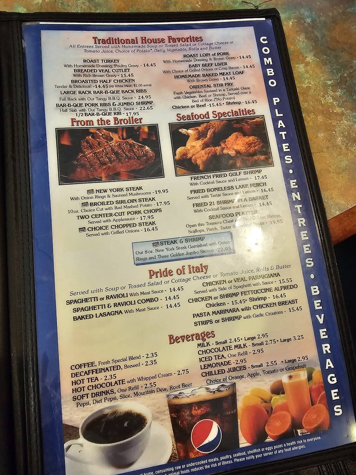 Menu at Sunset Family Restaurant, Waukesha