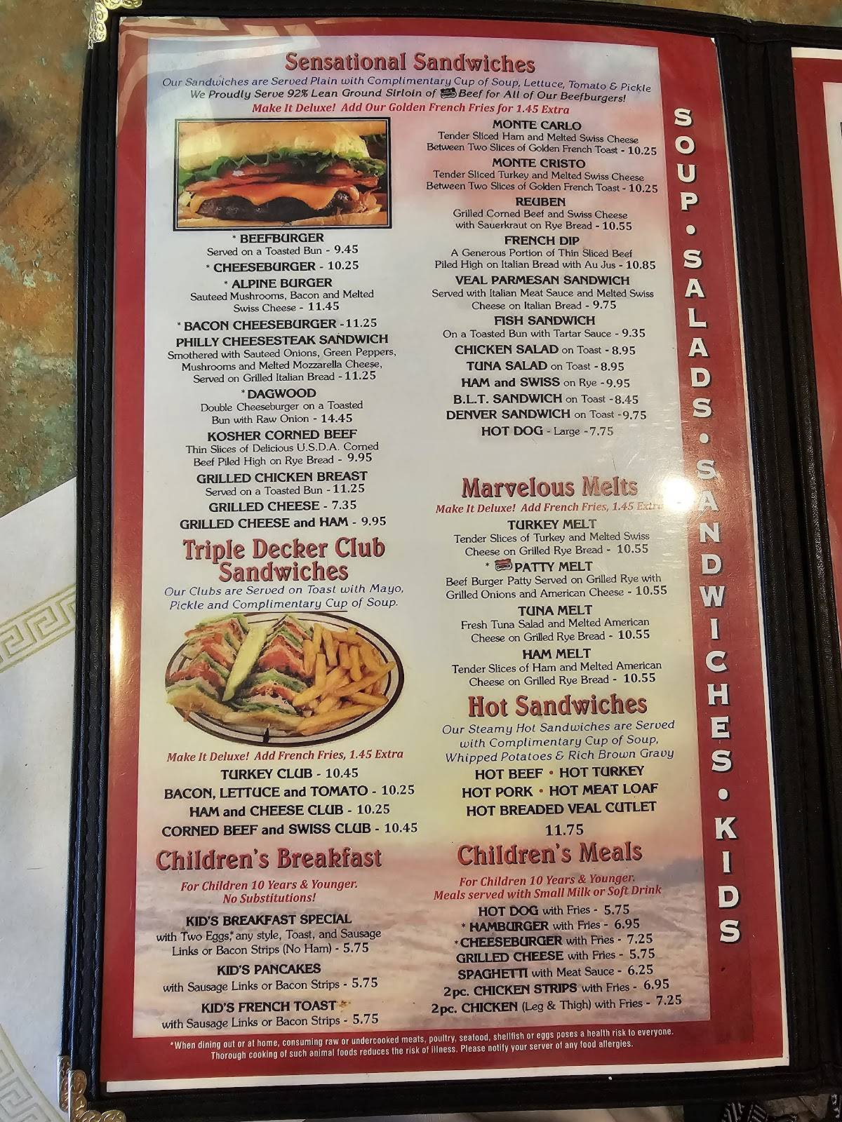 Menu at Sunset Family Restaurant, Waukesha