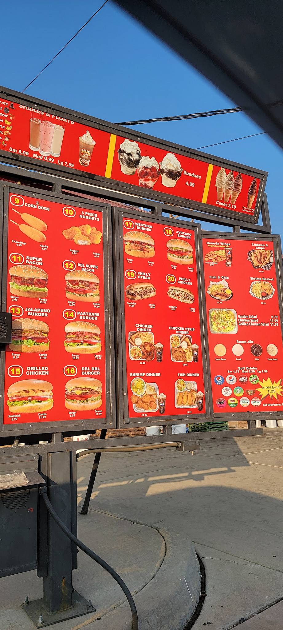 Menu at Super Burger Drive-In restaurant, Orange Cove