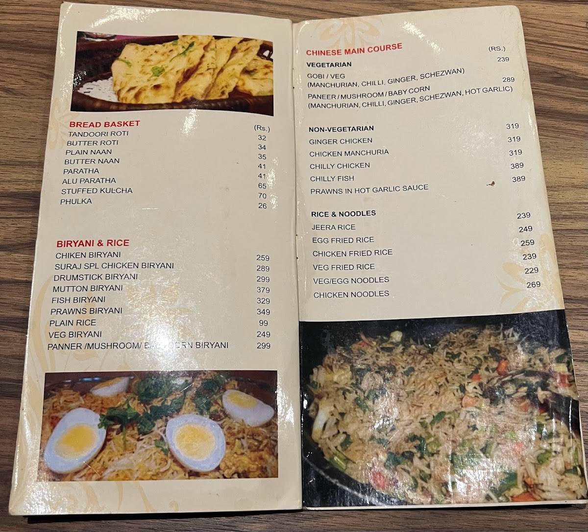 Menu at Suraj Garden Restaurant Bar, Hyderabad, Surya Enclave Madhapur