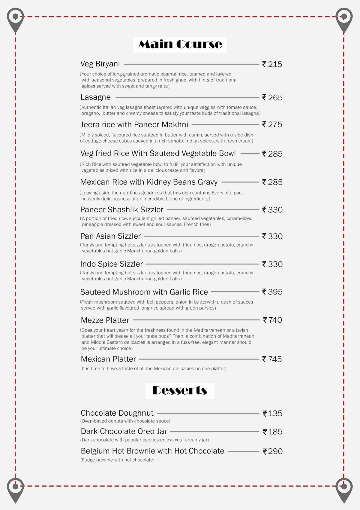 Menu at The Traveller Cafe (Pure Veg) VIP Plaza, Surat, Surat