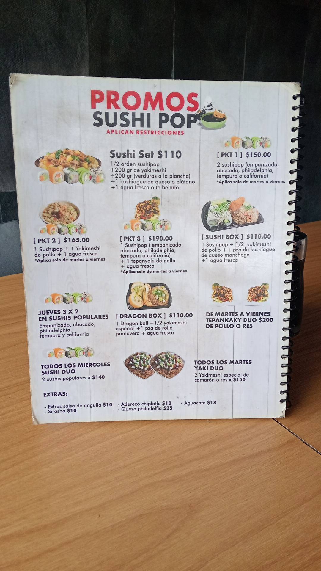 Carta del restaurante Sushi Pop, Guadalajara, C. Francisco Vázquez ...