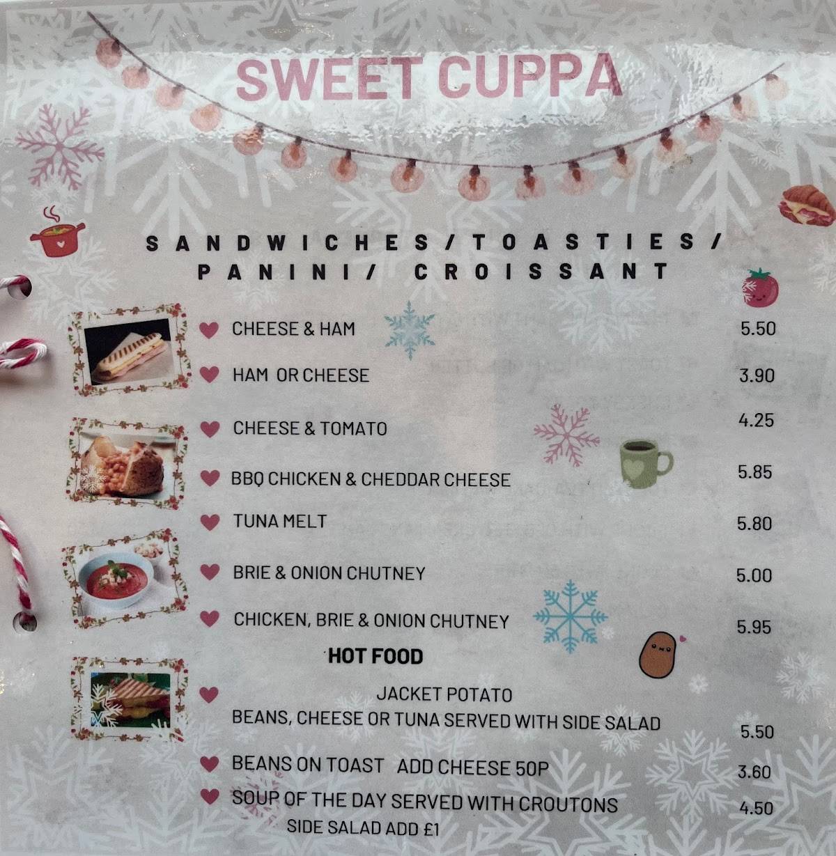 Menu at Sweet Cuppa, Carshalton