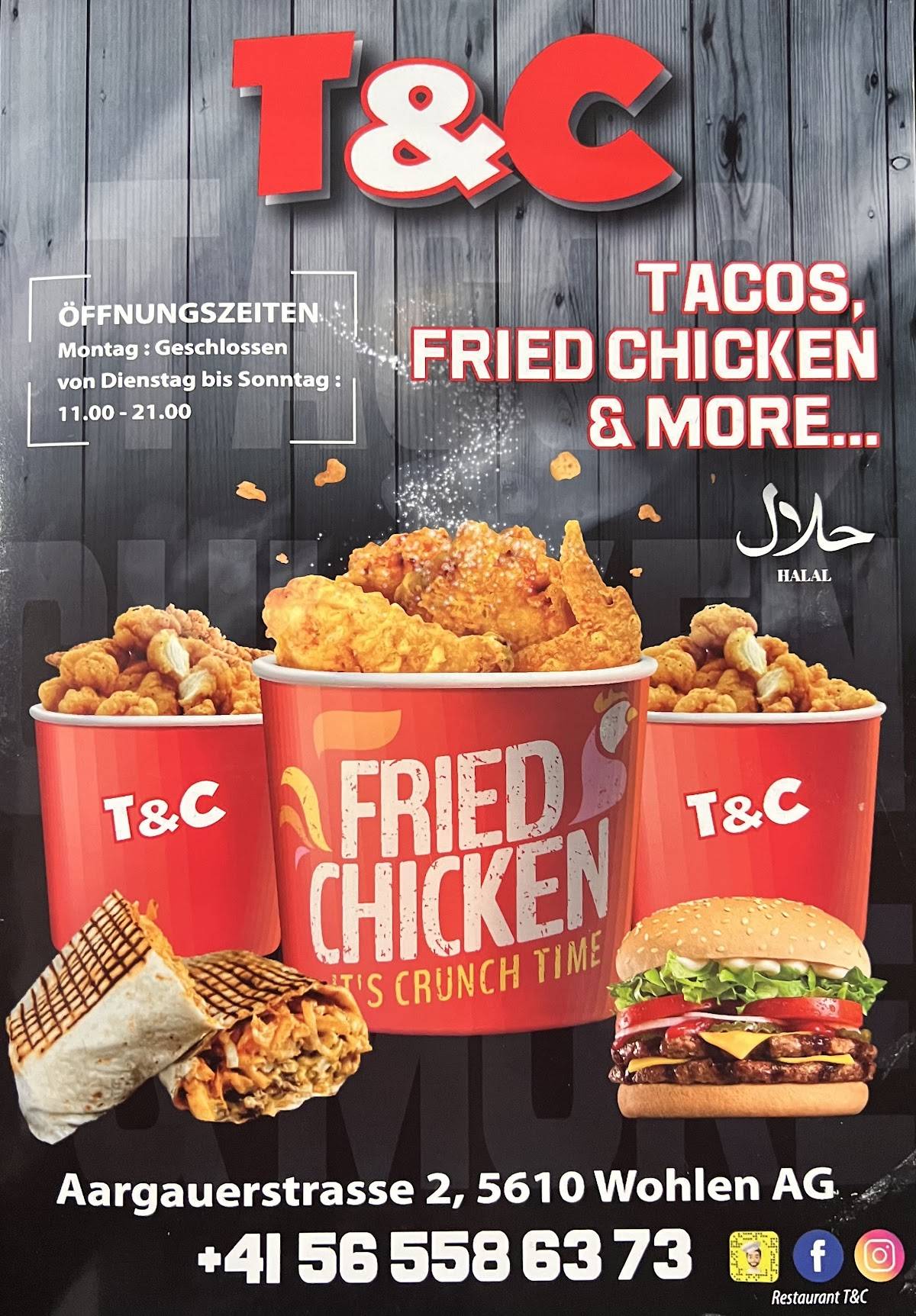 Speisekarte von T & C - Tacos and Chicken, Wohlen