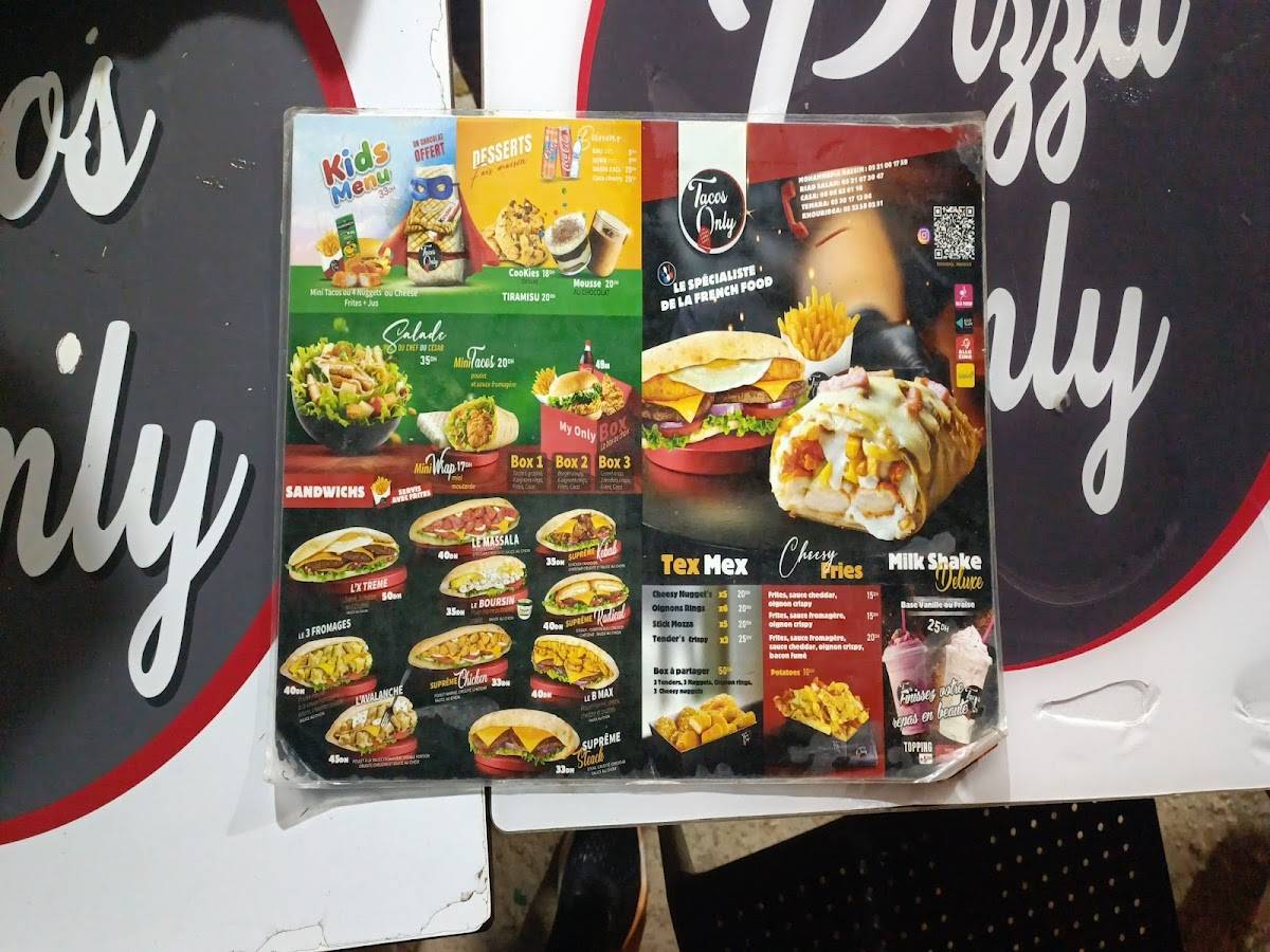 Menu at TACOS ONLY restaurant, Mohammedia, n°2