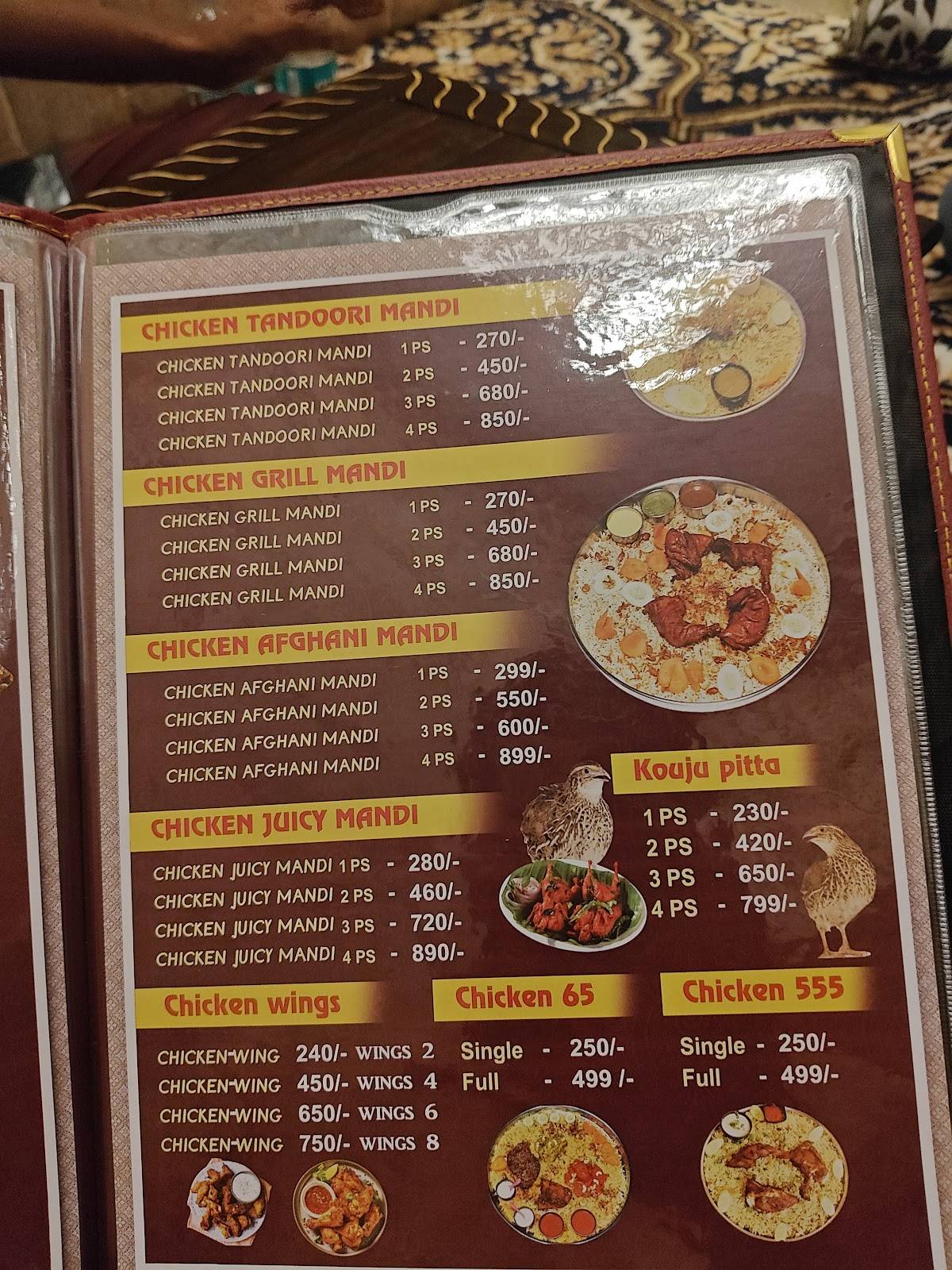 Menu at TAJ Mandi Restaurant & Biryani & Kunafa, Wanaparthy