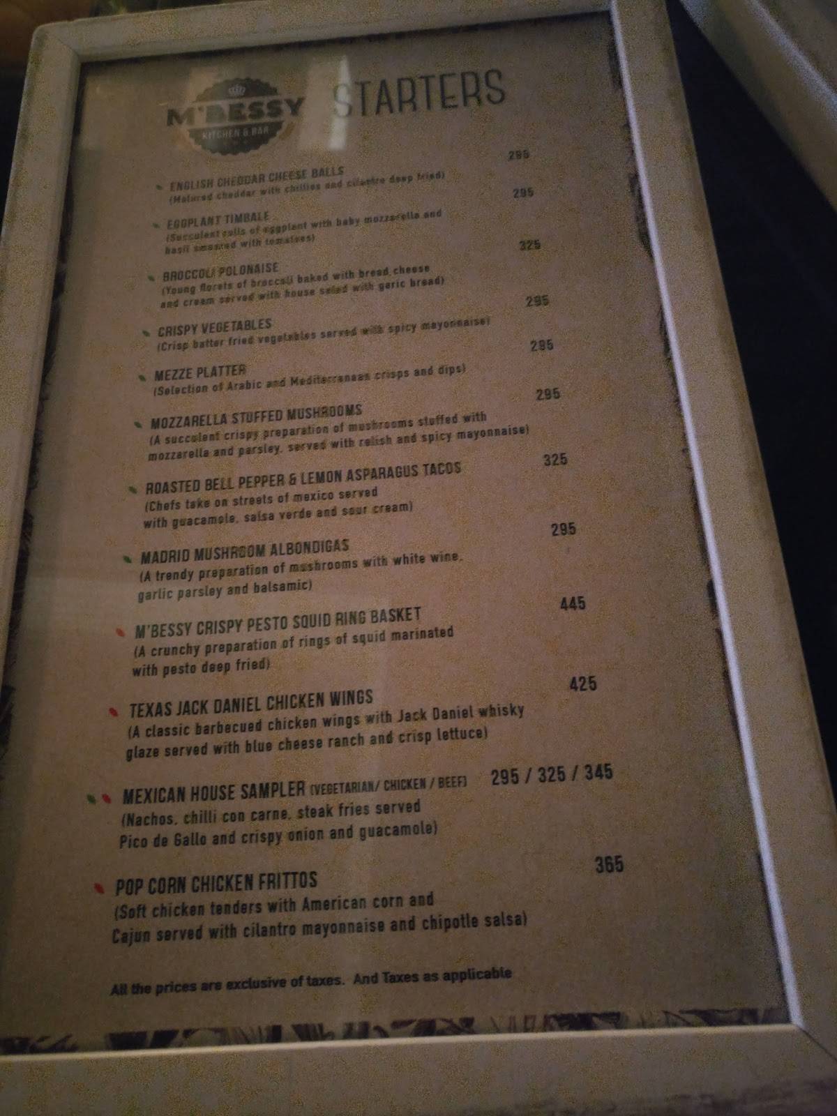 Menu at THE PIRATES BAR (HIX), Chennai