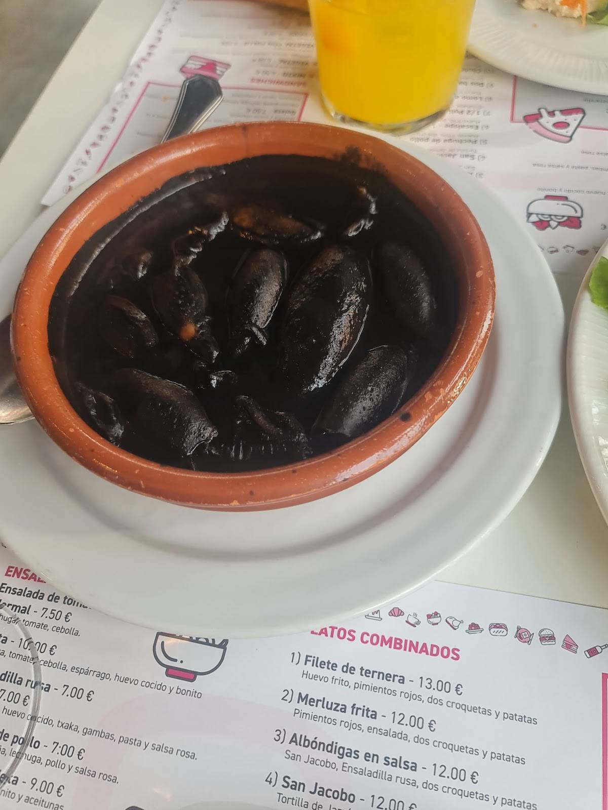 Carta del restaurante Taberna Goieta, Munguía