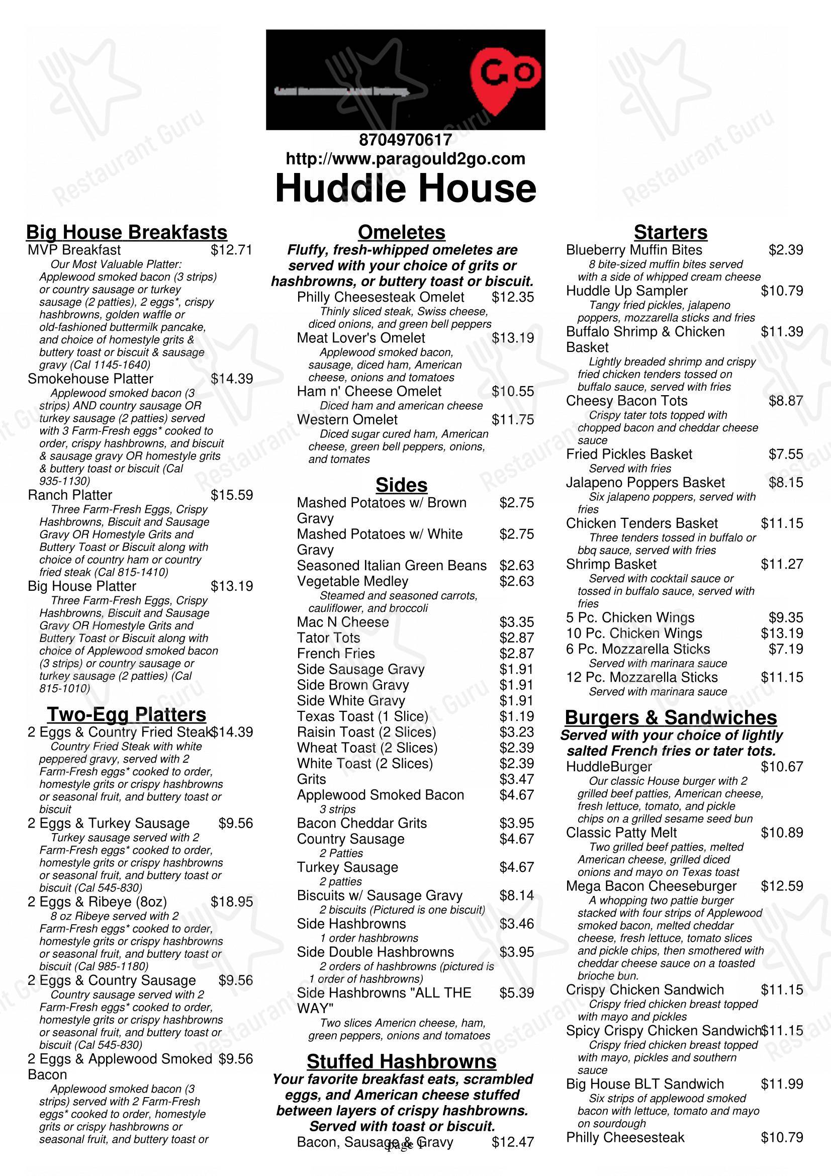 Menu at Taco Rio restaurant, Paragould