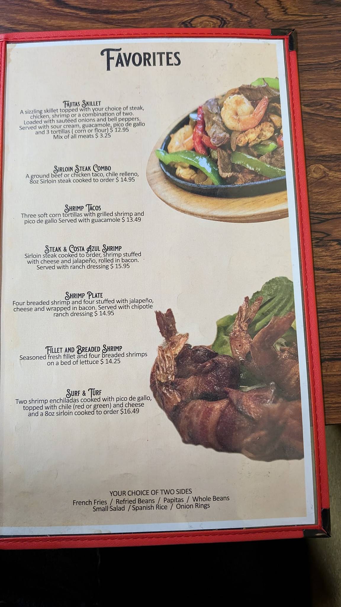 Menu at Taco Sal Restaurant, Albuquerque