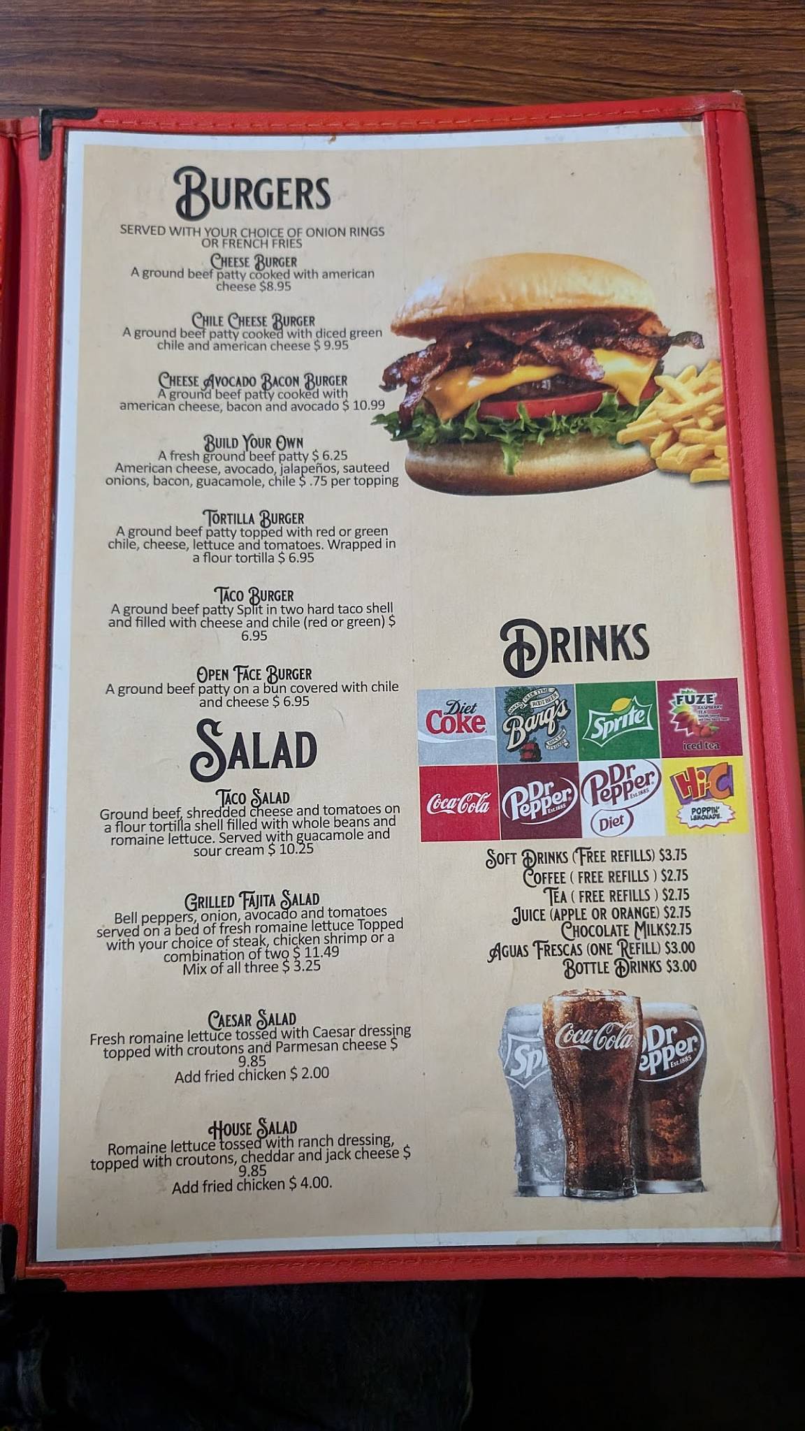 Menu at Taco Sal Restaurant, Albuquerque