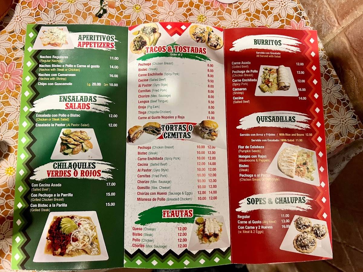 Menu at Taco Veloz VIP restaurant, New York City, 359 E 138th St
