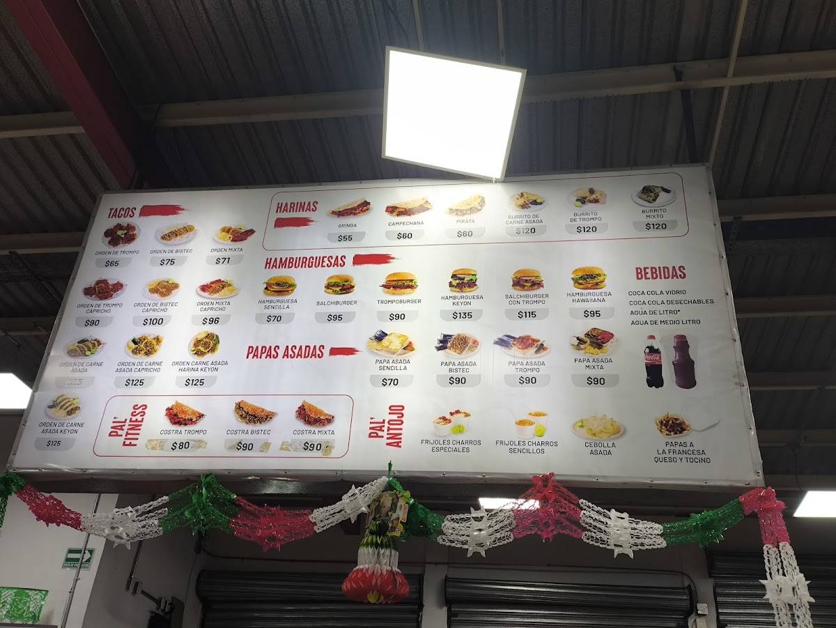 Carta del restaurante Tacos Keyon sucursal Acapulco, Guadalupe