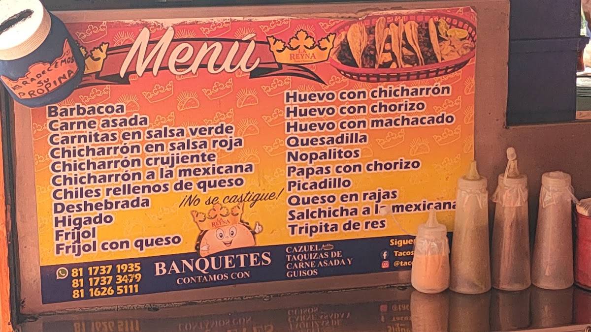 Carta del restaurante La Reyna Tacos y Caprichos, Monterrey, Av. José ...