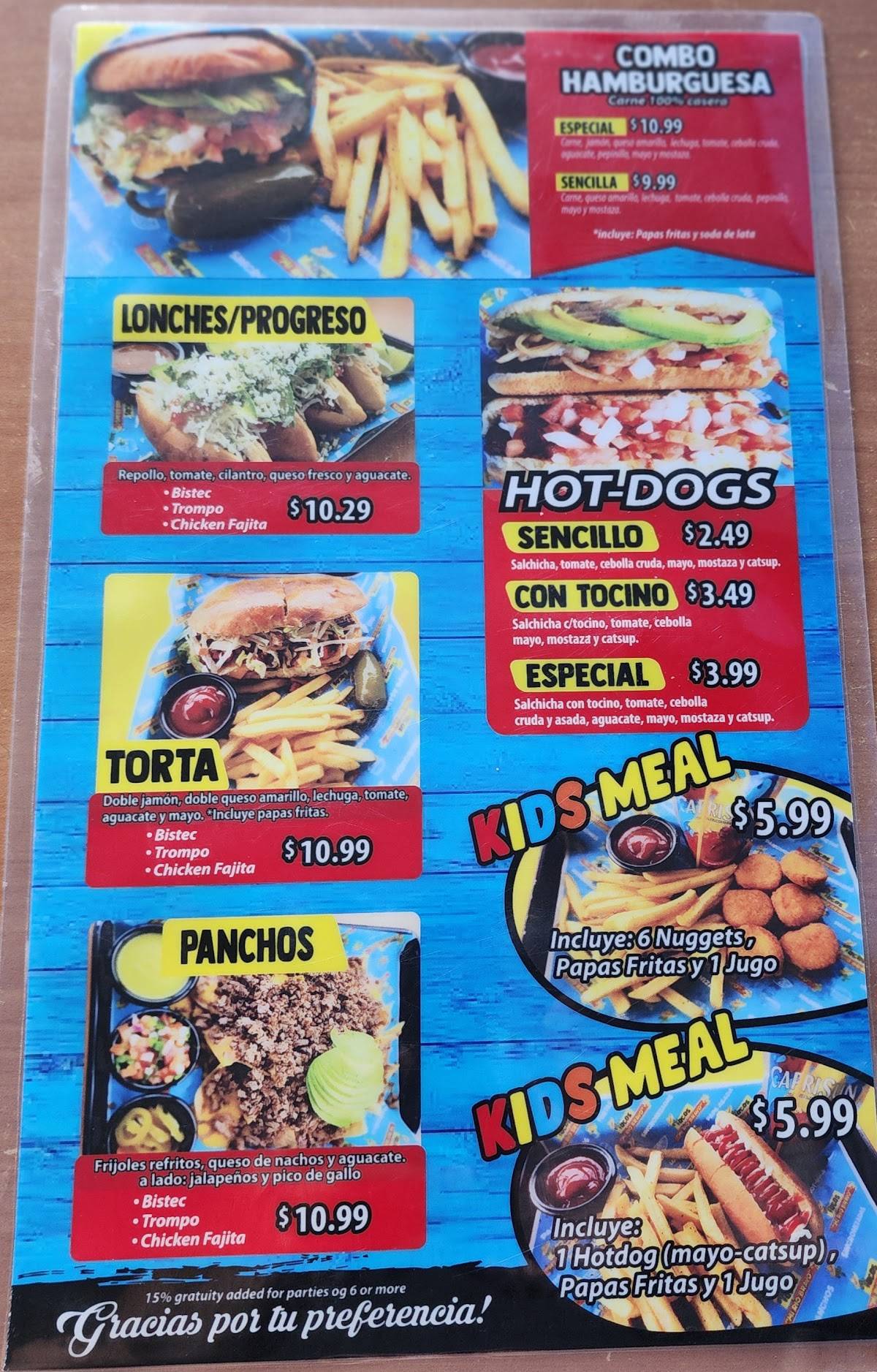 Menu at Tacos "Mi Rio Bravo" restaurant, Edinburg