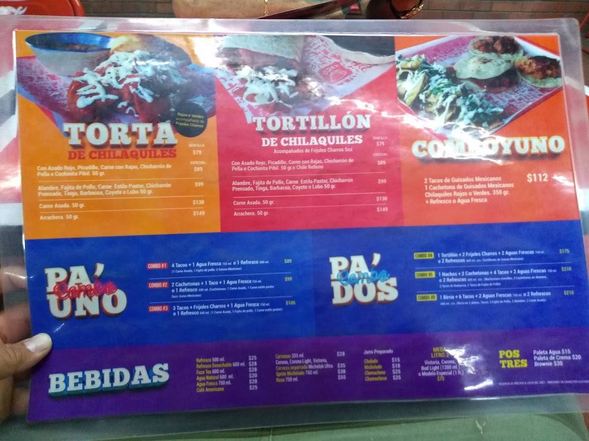 Carta del restaurante Tacostao, Torreón, Blvrd Independencia 2401