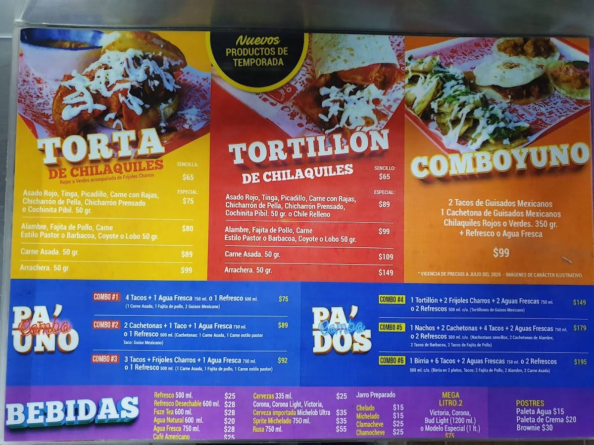 Carta del restaurante Tacostao, Torreón, Blvrd Independencia 2401