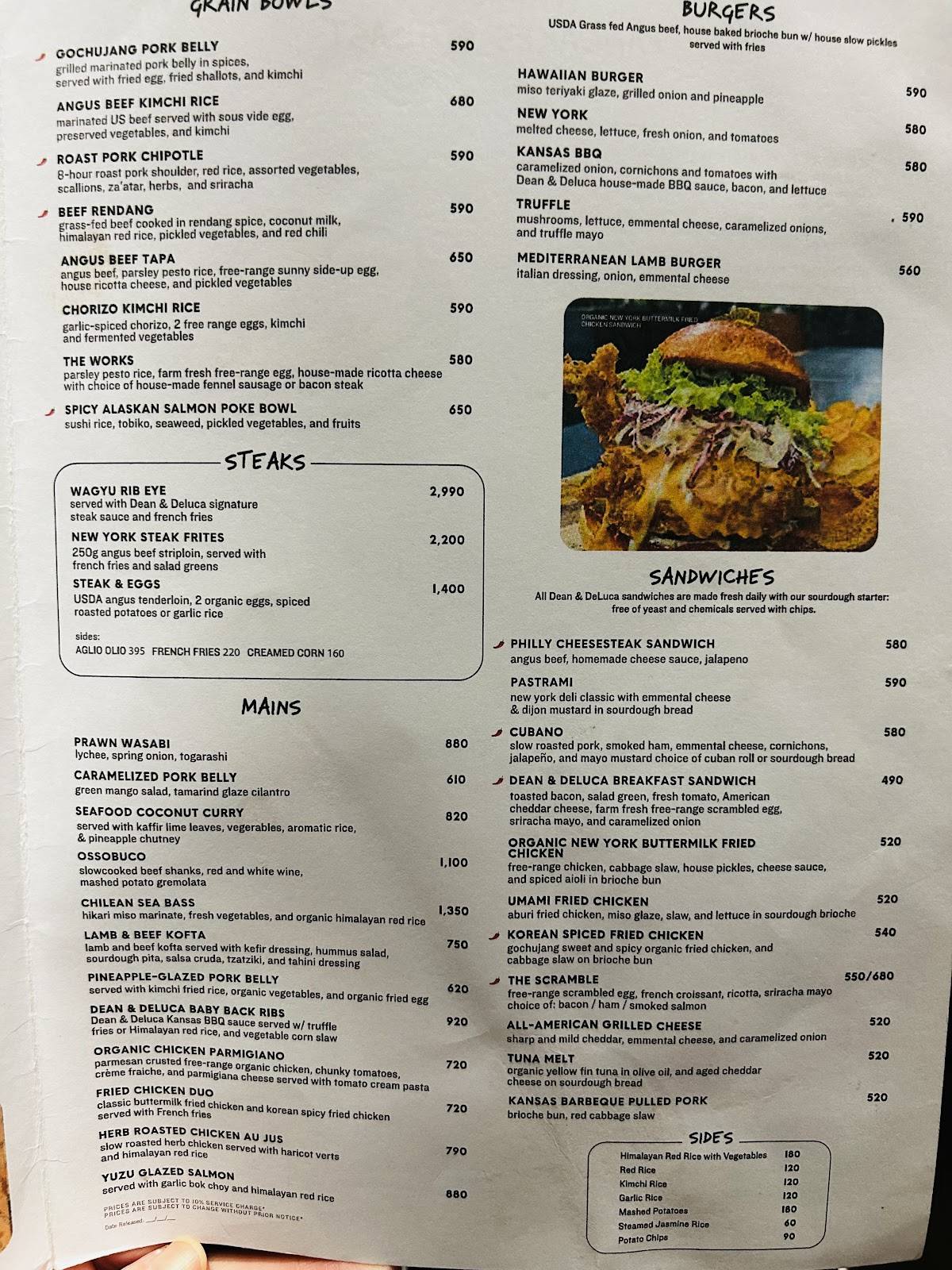 Menu at Dean & DeLuca ORE Central Tower restaurant, Taguig, G/F ORE ...