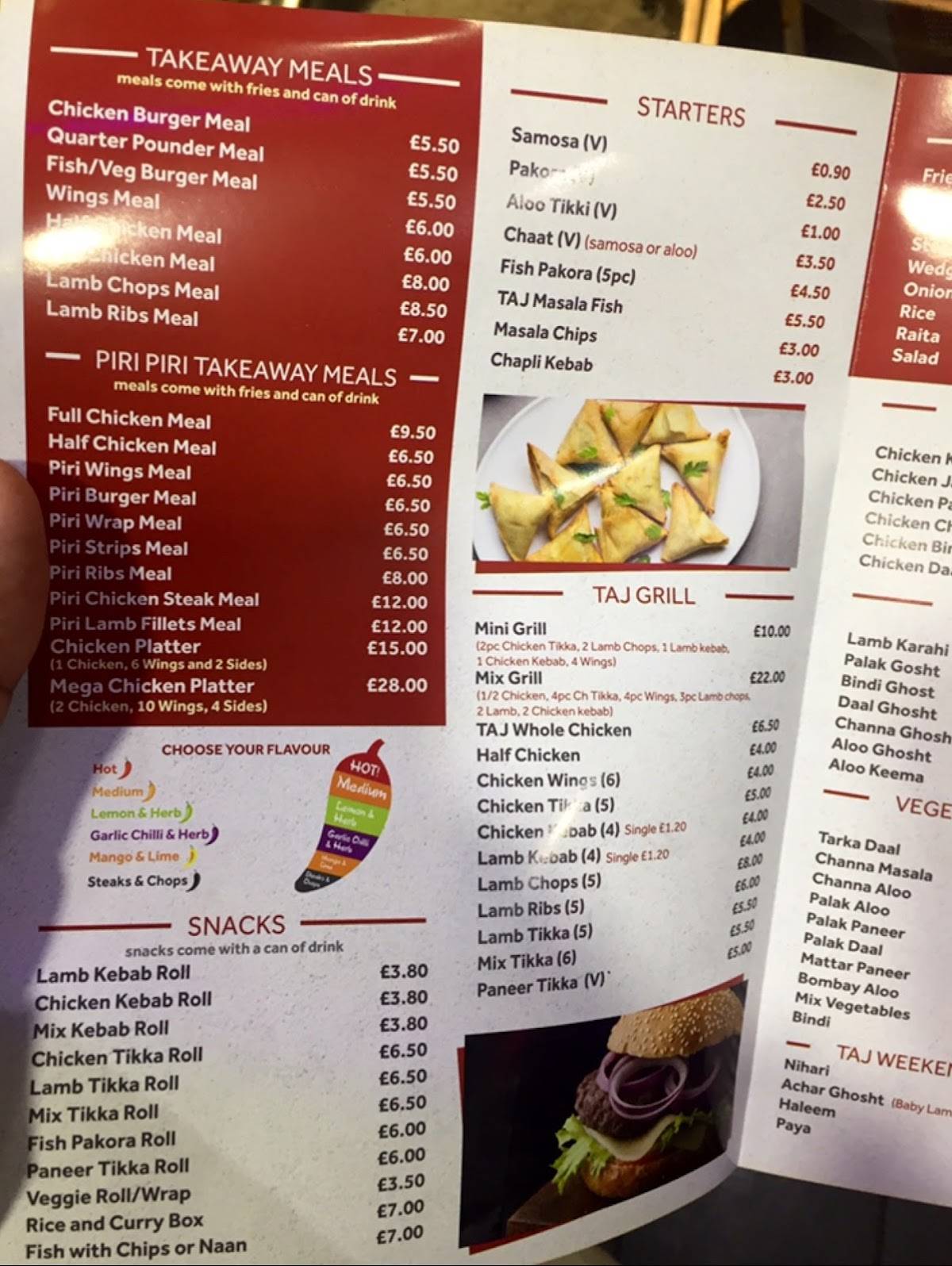 Menu at Taj Grill restaurant, Ilford, 72 Ilford Ln