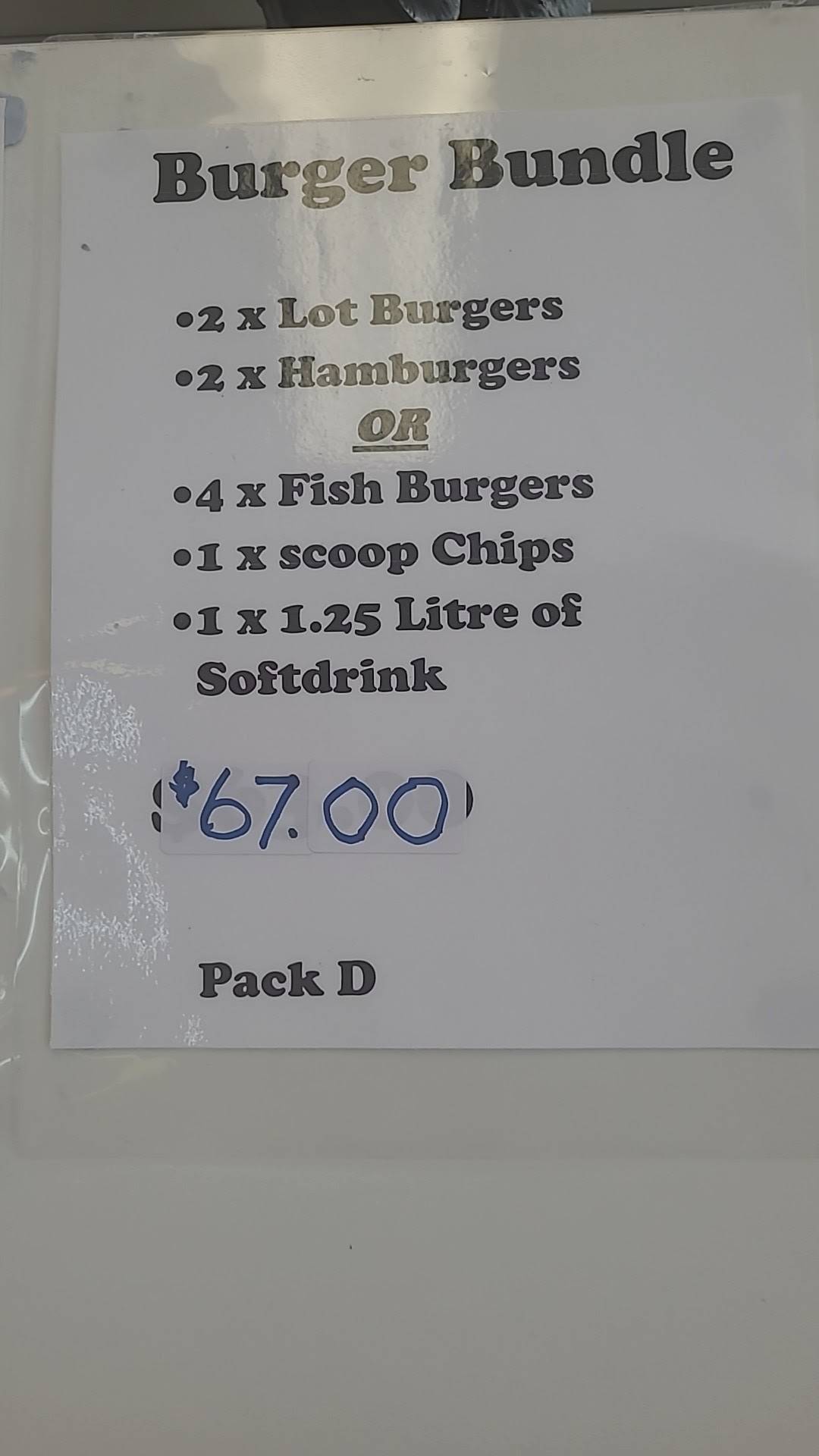 Menu at Take-A-Break Burger Bar, Kirwan