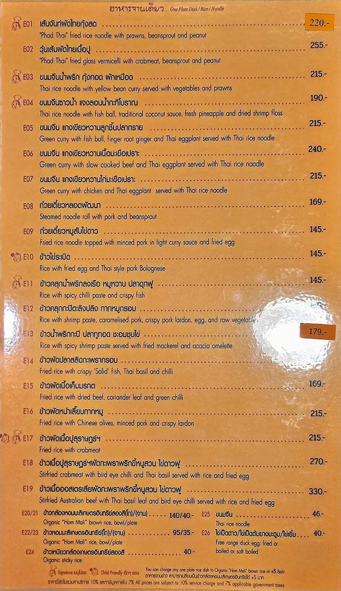 Menu at Taling Pling Sukhumvit 34 restaurant, Bangkok, 25 Soi Sukhumvit 34