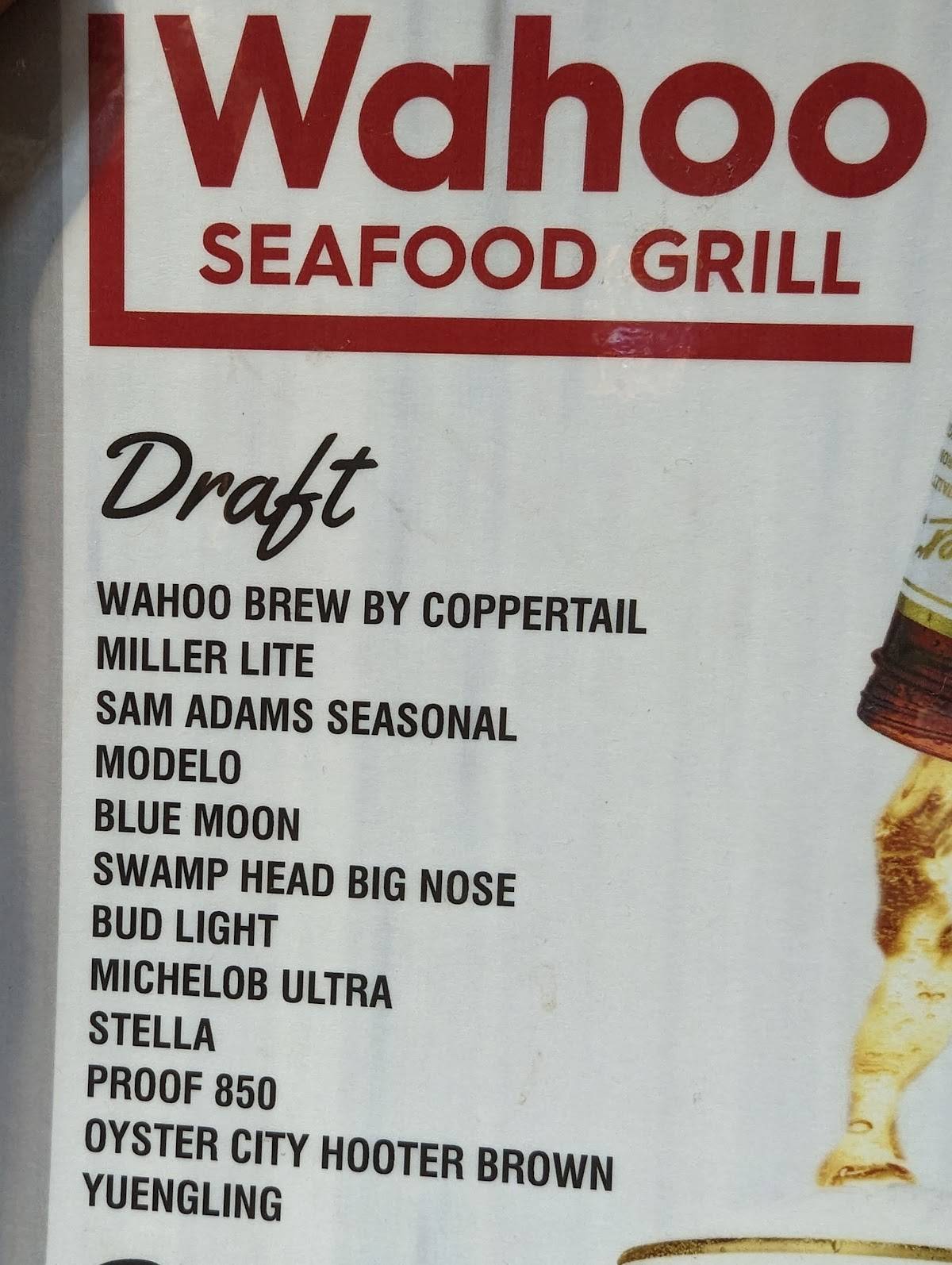 Menu at Wahoo Seafood Grill & Sports Bar, Tallahassee