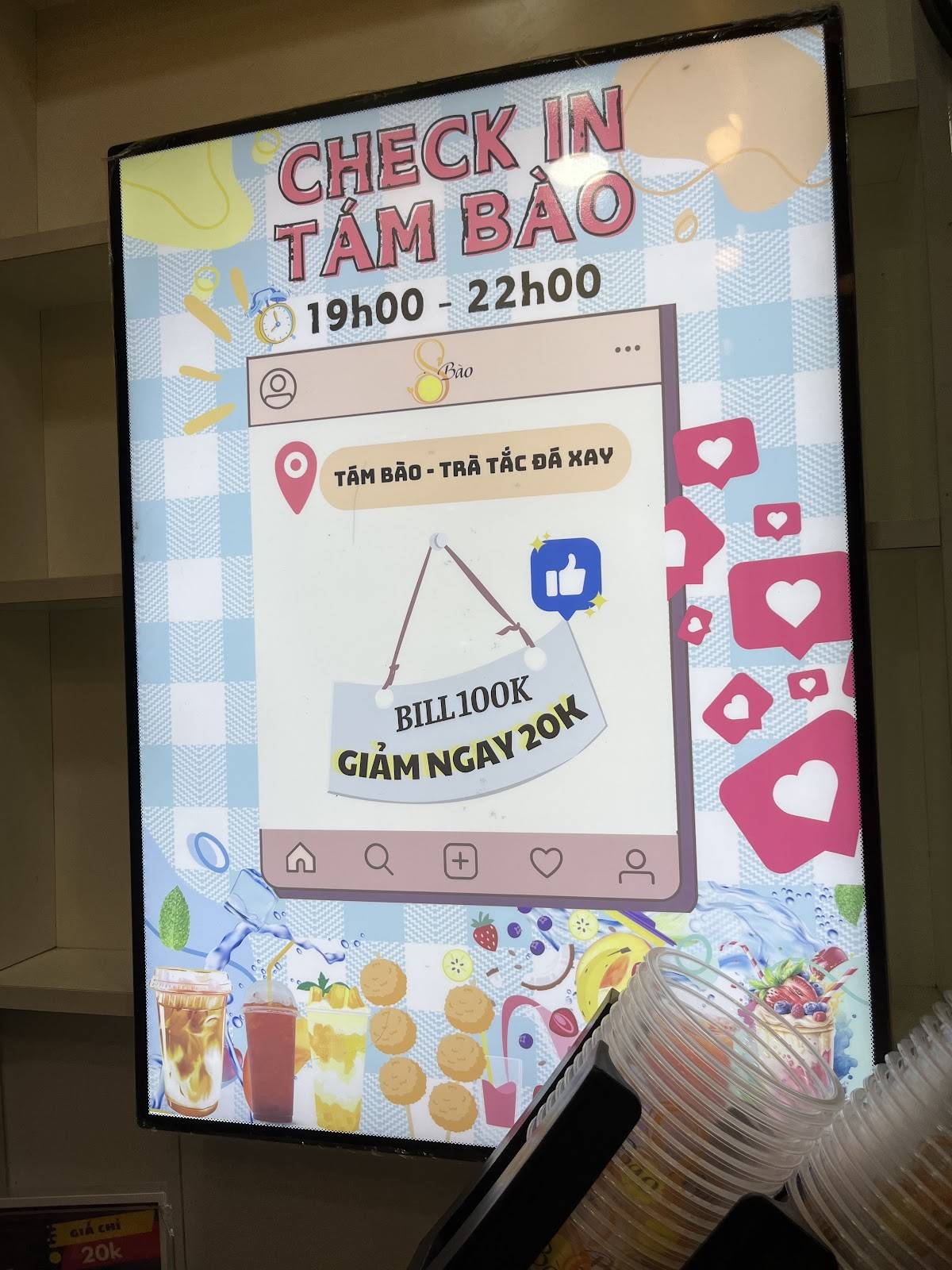 Menu at Tám bào - trà tắc đá xay, Ho Chi Minh City