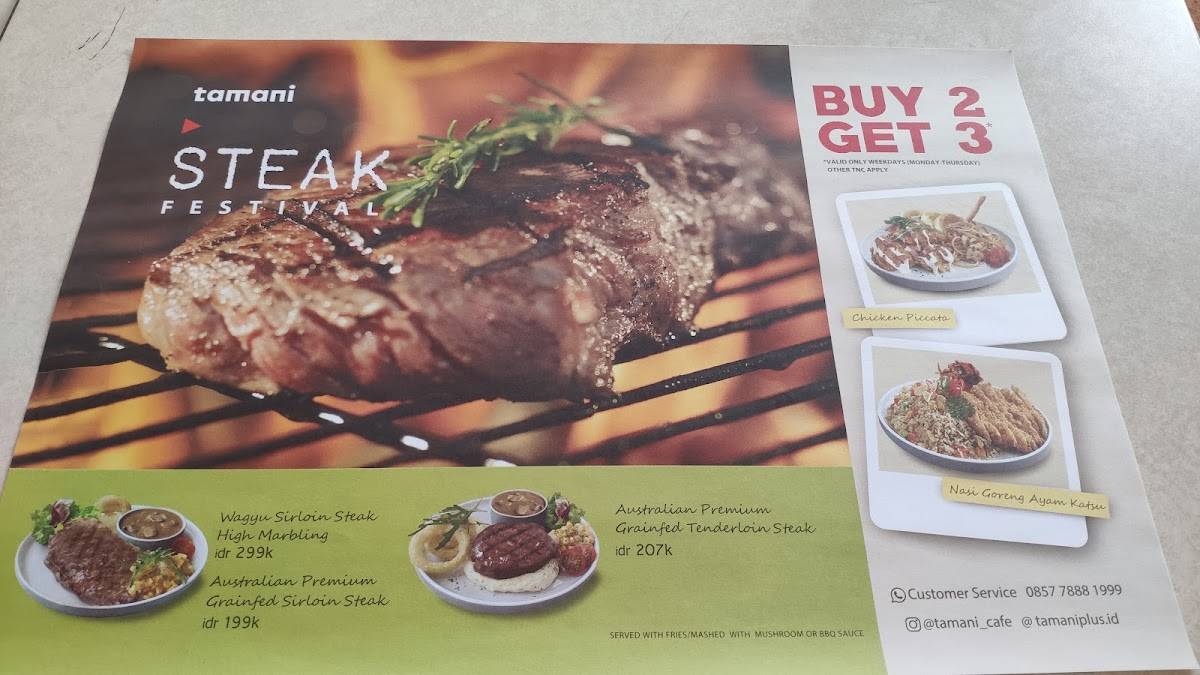 Menu at Tamani Kafe cafe, Depok, Jl. Cinere Raya No.12A