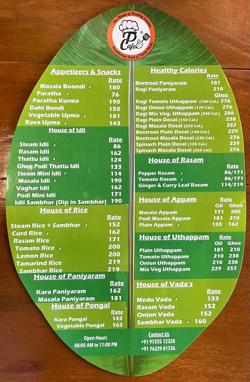 Menu at Tamil Pasanga Cafe, Ahmedabad, Amrapali Lakeview Tower