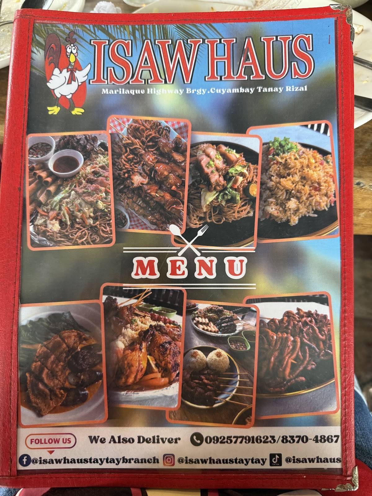 Menu at Isaw Haus - Marilaque restaurant, Tanay