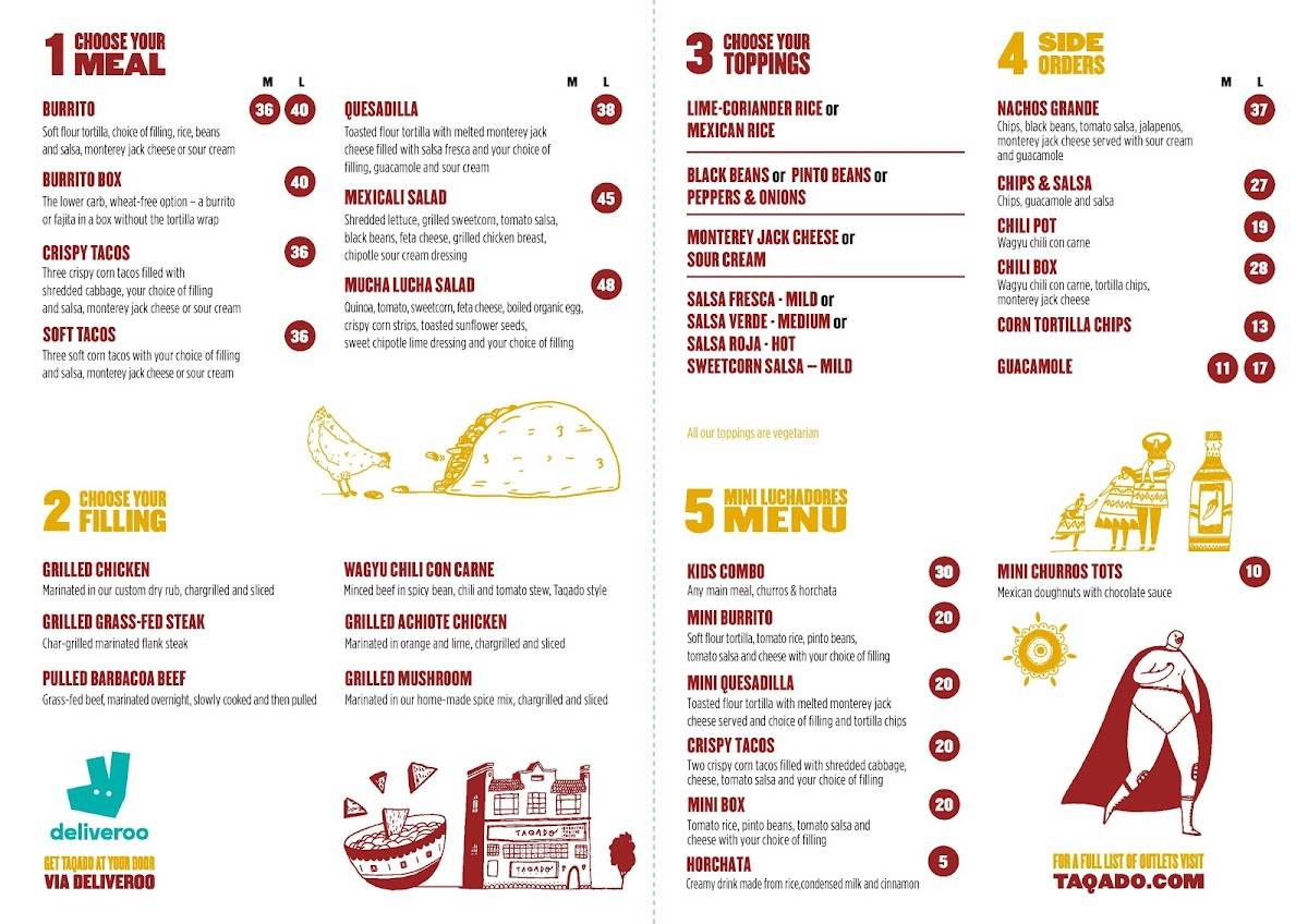 Menu at Taqado Mexican Kitchen (Downtown Jebel Ali) restaurant, Dubai ...