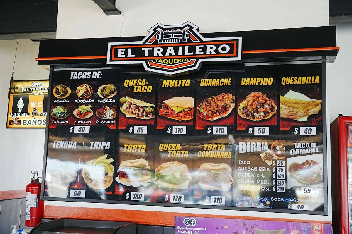 Carta del restaurante Taquería el Trailero, Ensenada, Carretera ...
