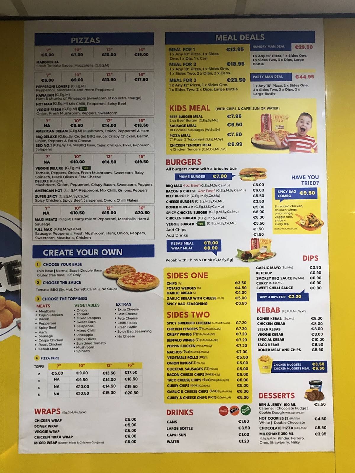 Menu at Tarka restaurant, Newcastle West