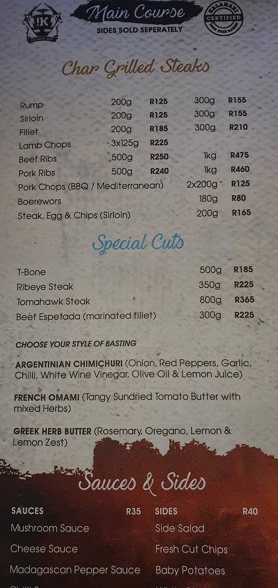 Menu at Taso's Bar & Grill Ballito, Dolphin Coast