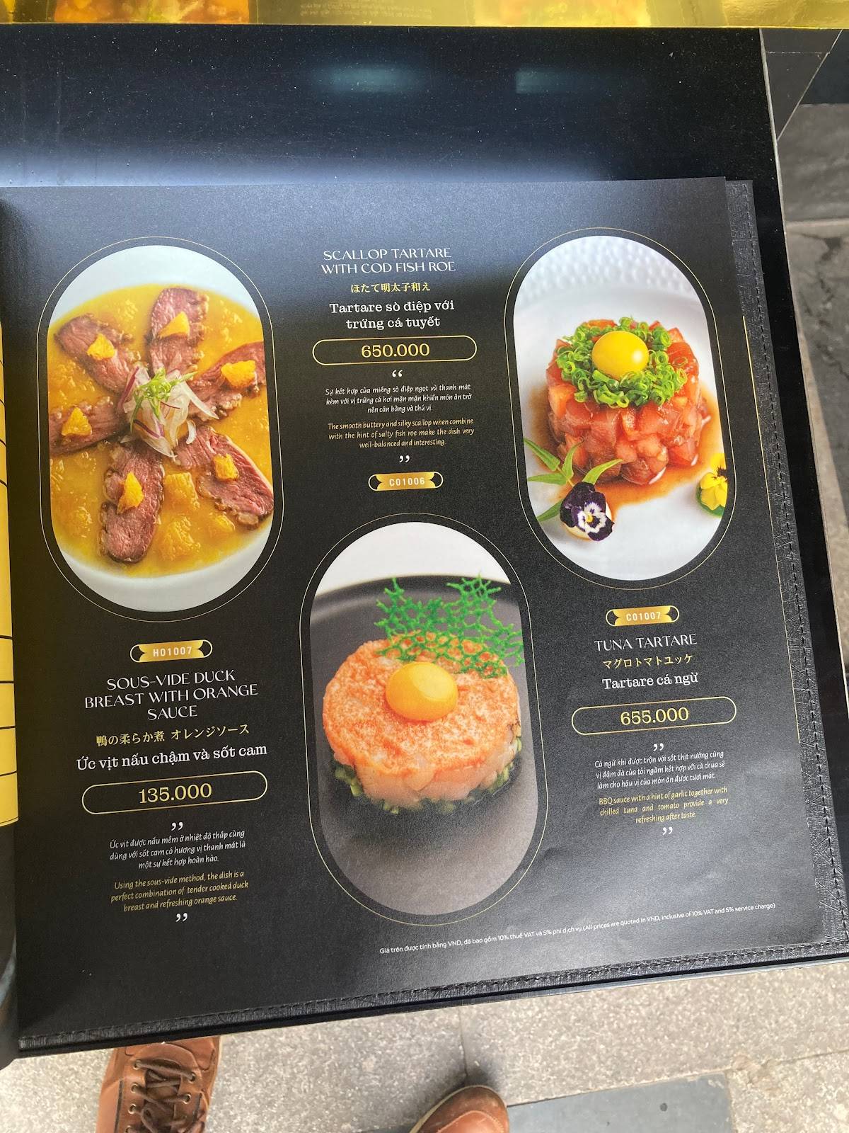 Carta del restaurante COBY Dining & Lounge, Ciudad Ho Chi Minh (Saigón)