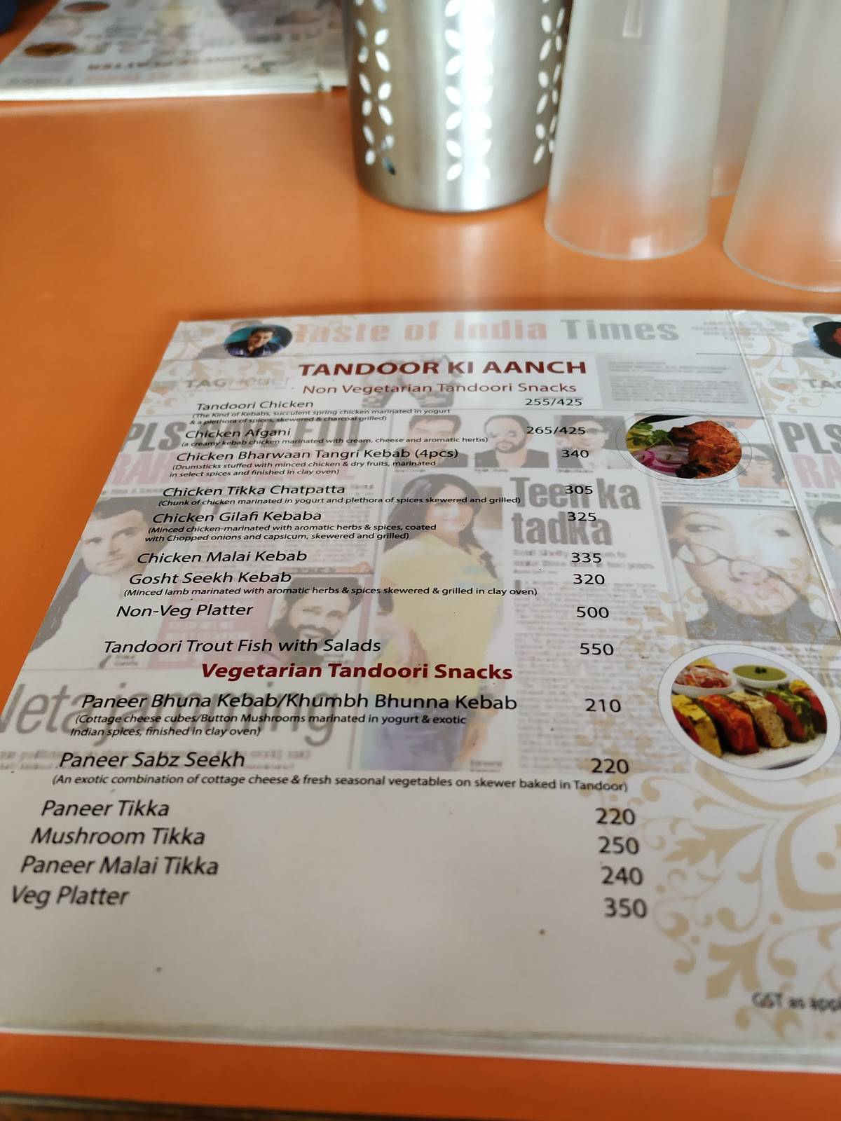 Menu at Taste of India, Manali Indian Restaurant in Manali Best Cafe in ...