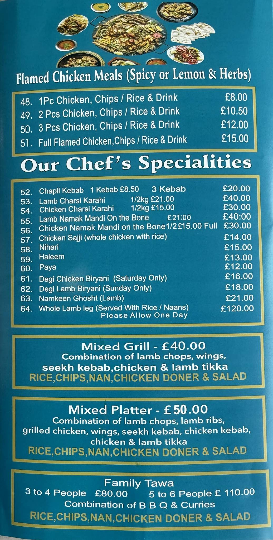 Menu at Taste of Lahore - Slough restaurant, Slough