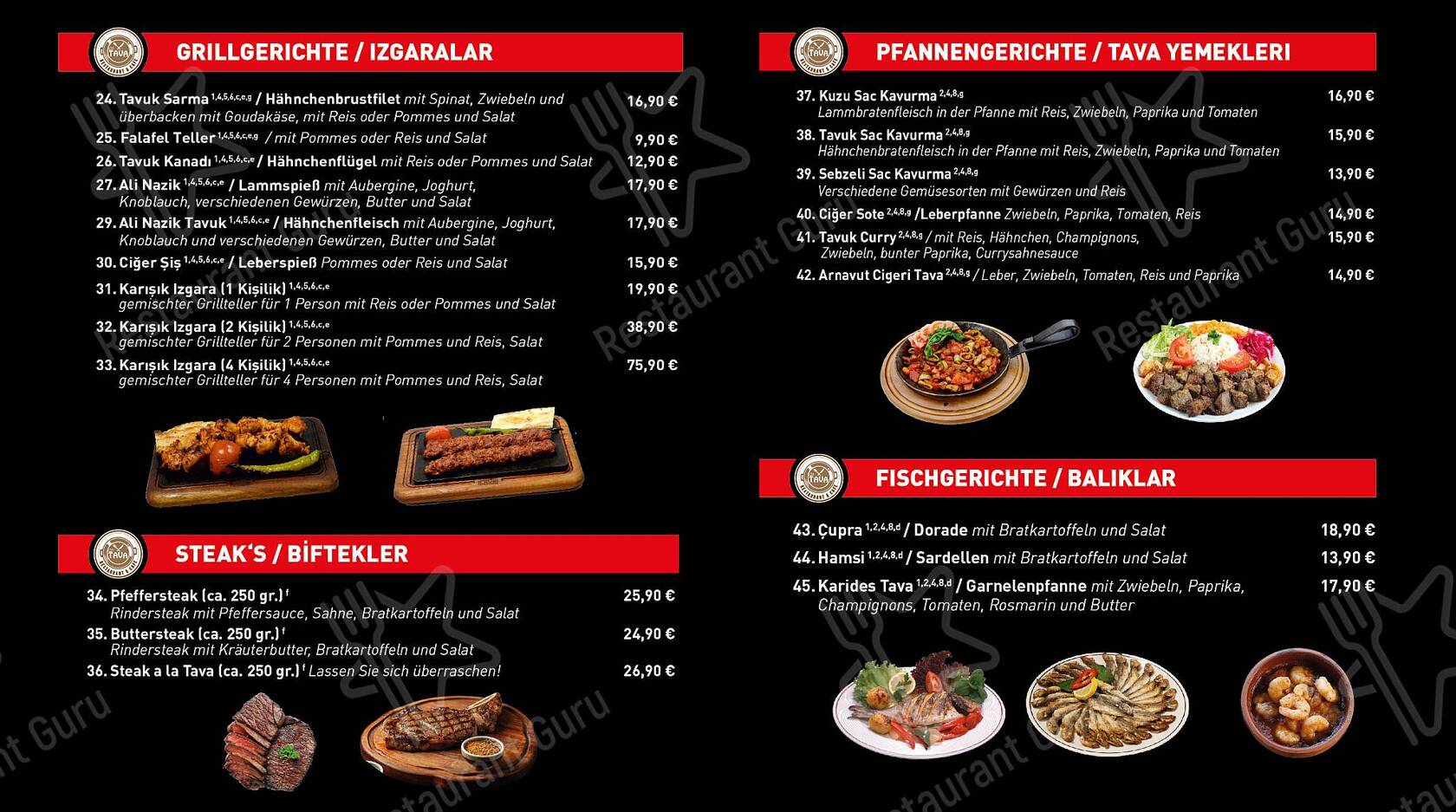 Speisekarte von Tava - Restaurant & Café, Essen