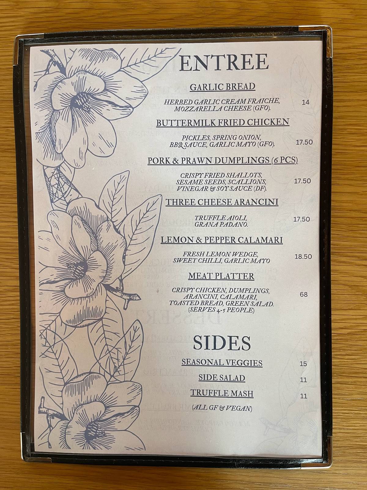 Menu at Saints Public House Cafe, Te Kowhai