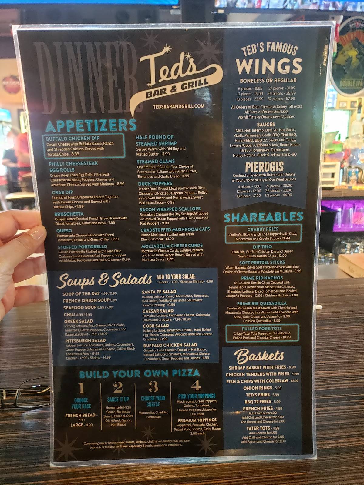 Menu at Ted's Bar & Grill 22, Skyline View