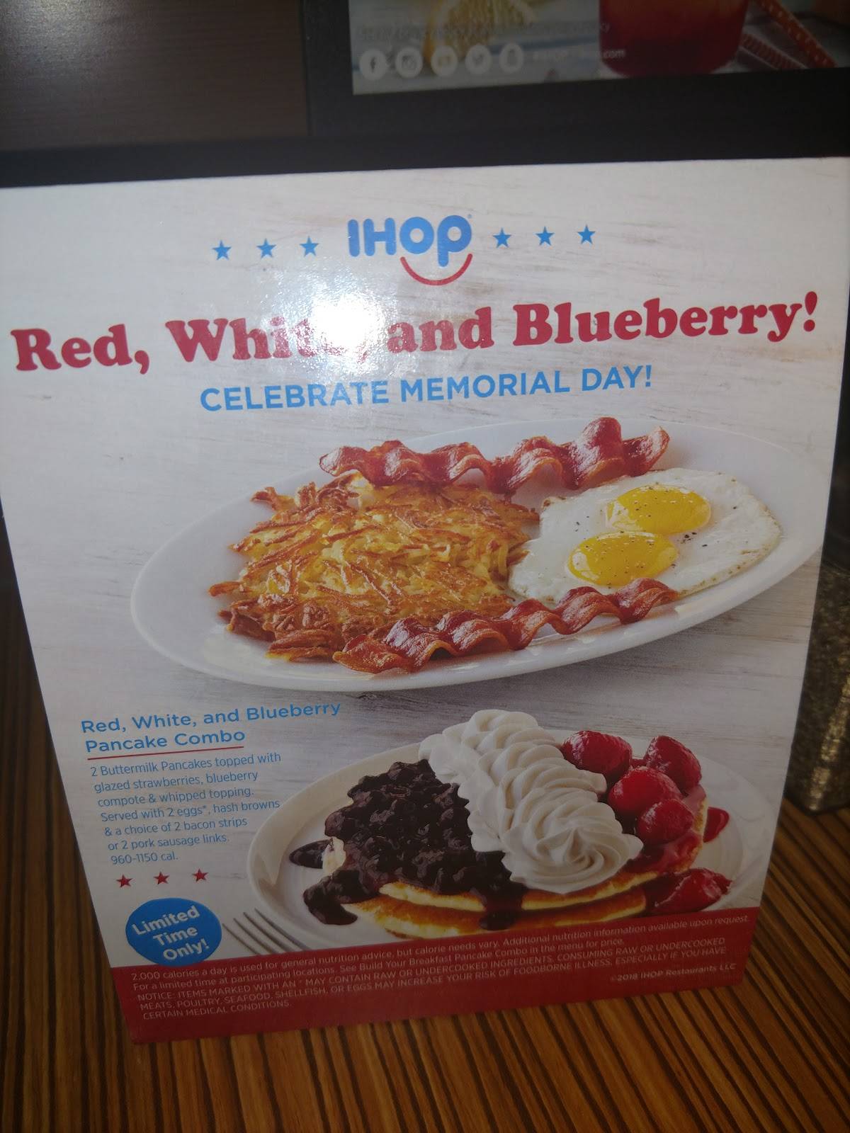 Menu at IHOP restaurant, Temple