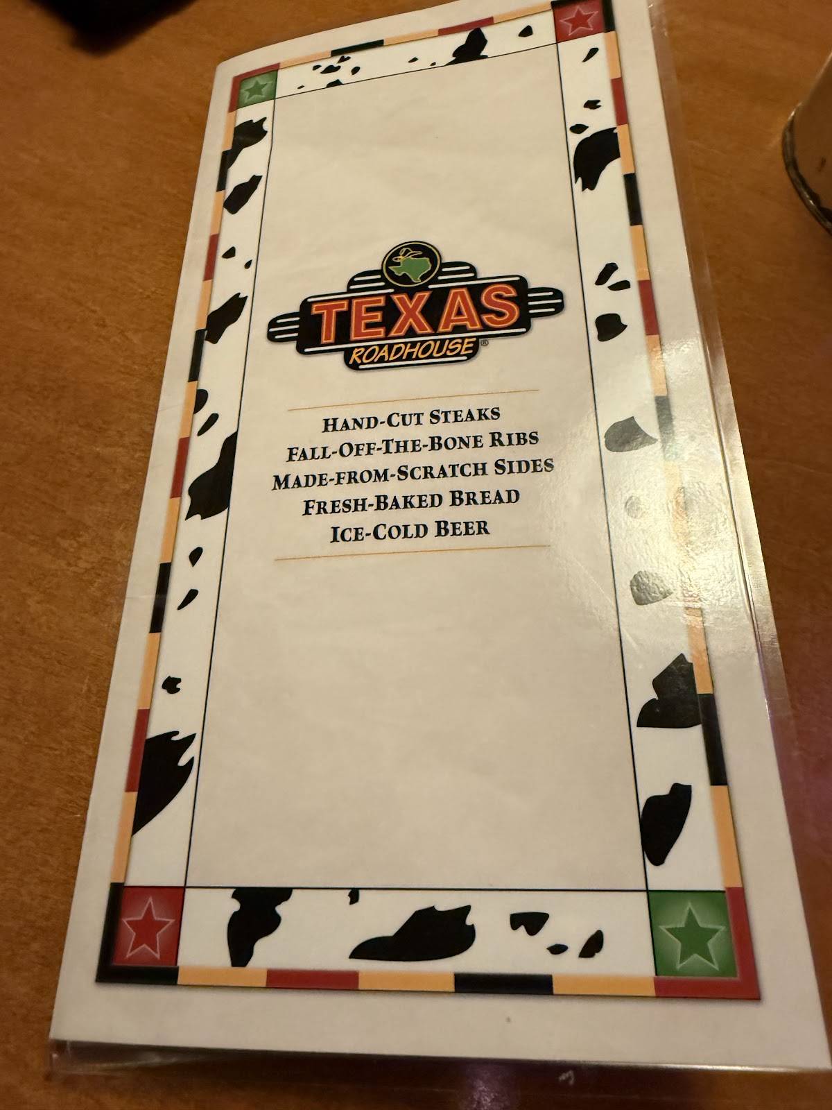 Carta de barbacoa Texas Roadhouse, Baton Rouge