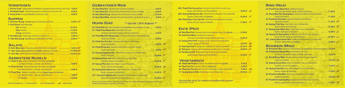 Speisekarte von Thai Imbiss Isarn pub & Bar, Kassel