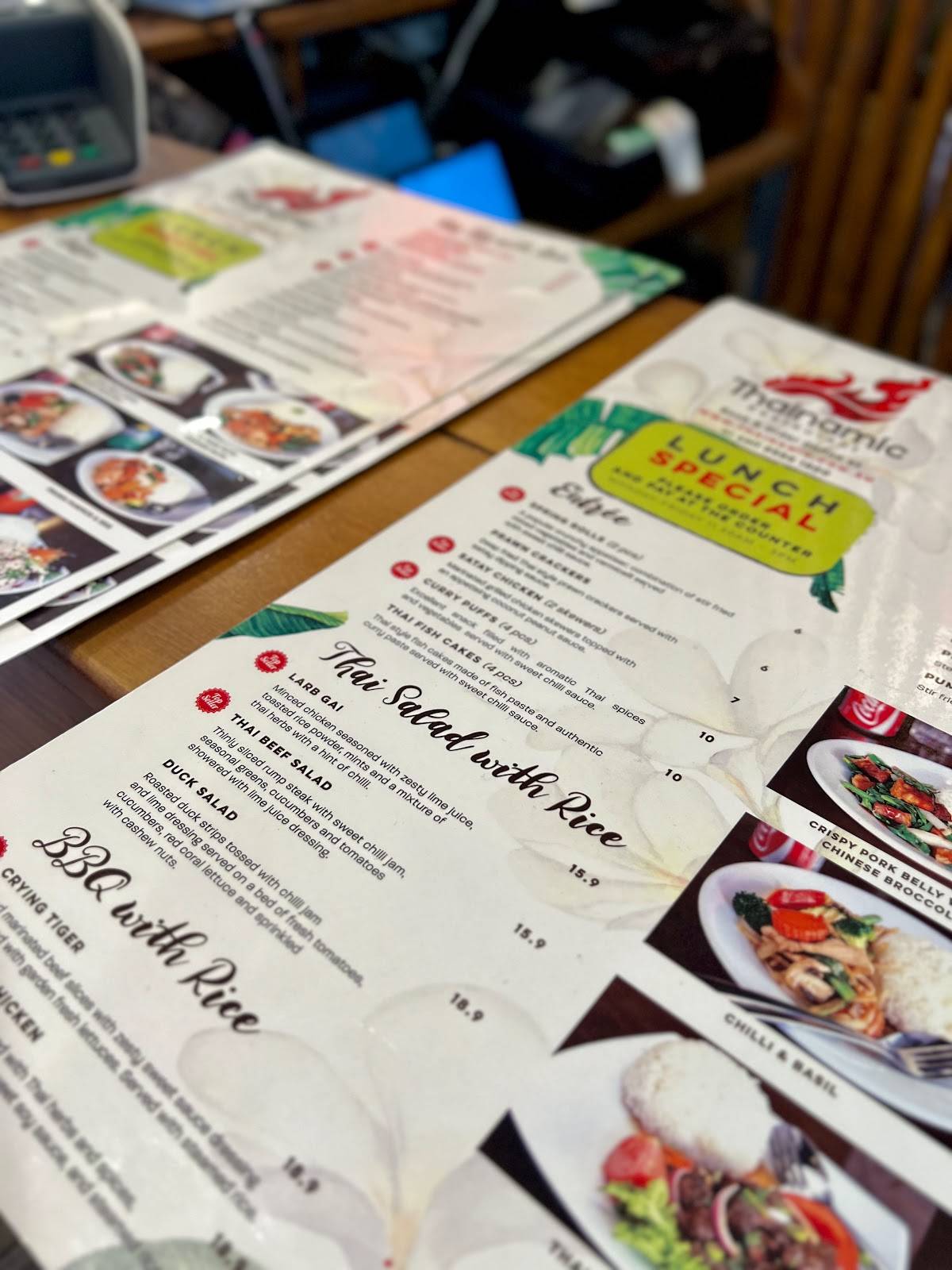 Carta de Thainamic Restaurant, Leichhardt