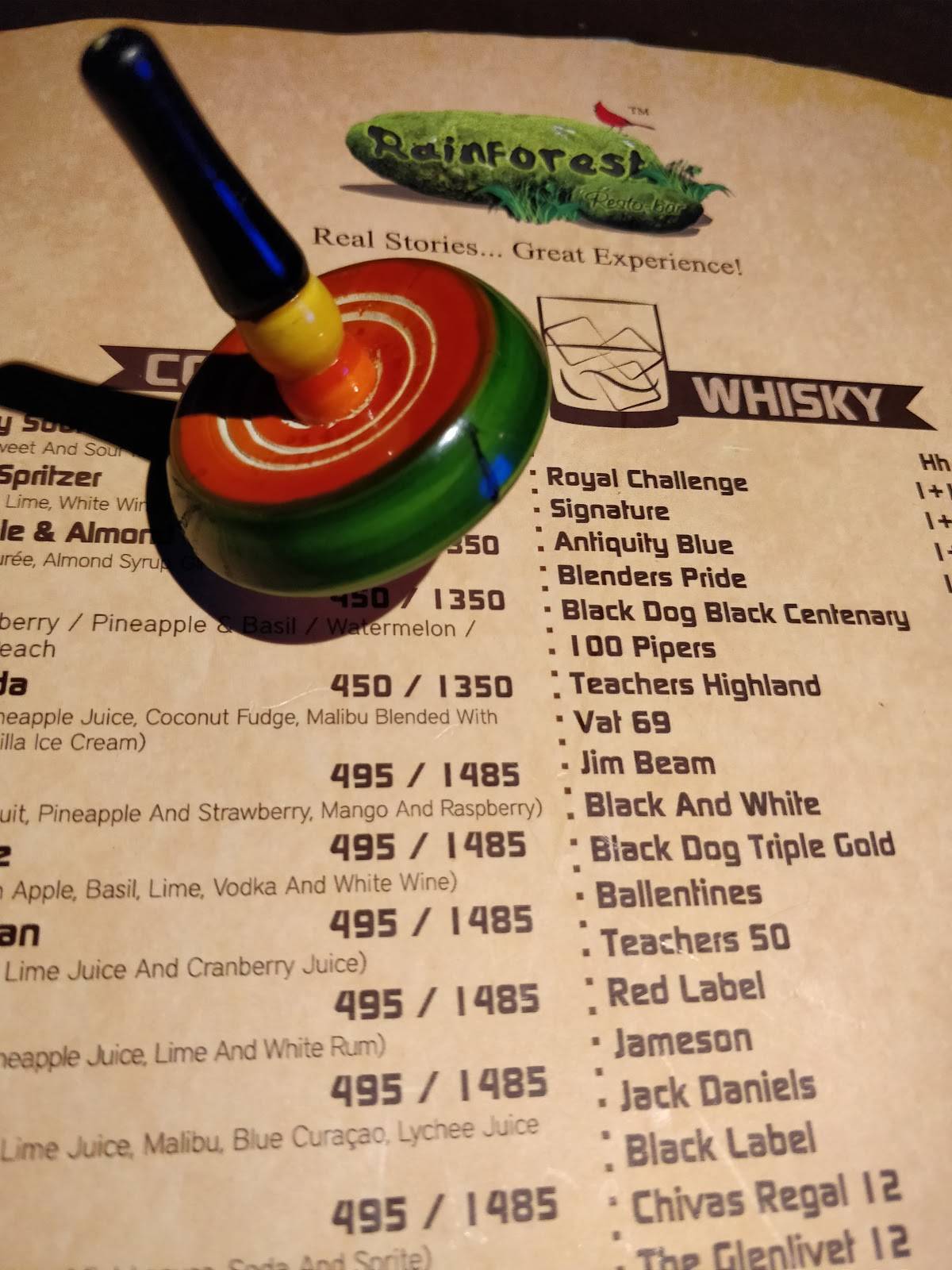 Menu at Rainforest Resto Bar, Thane